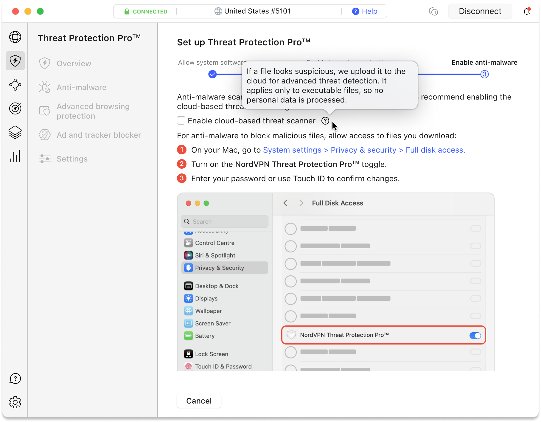 Enabling Threat Protection Pro™ on macOS – Live Chat, VPN Setup ...