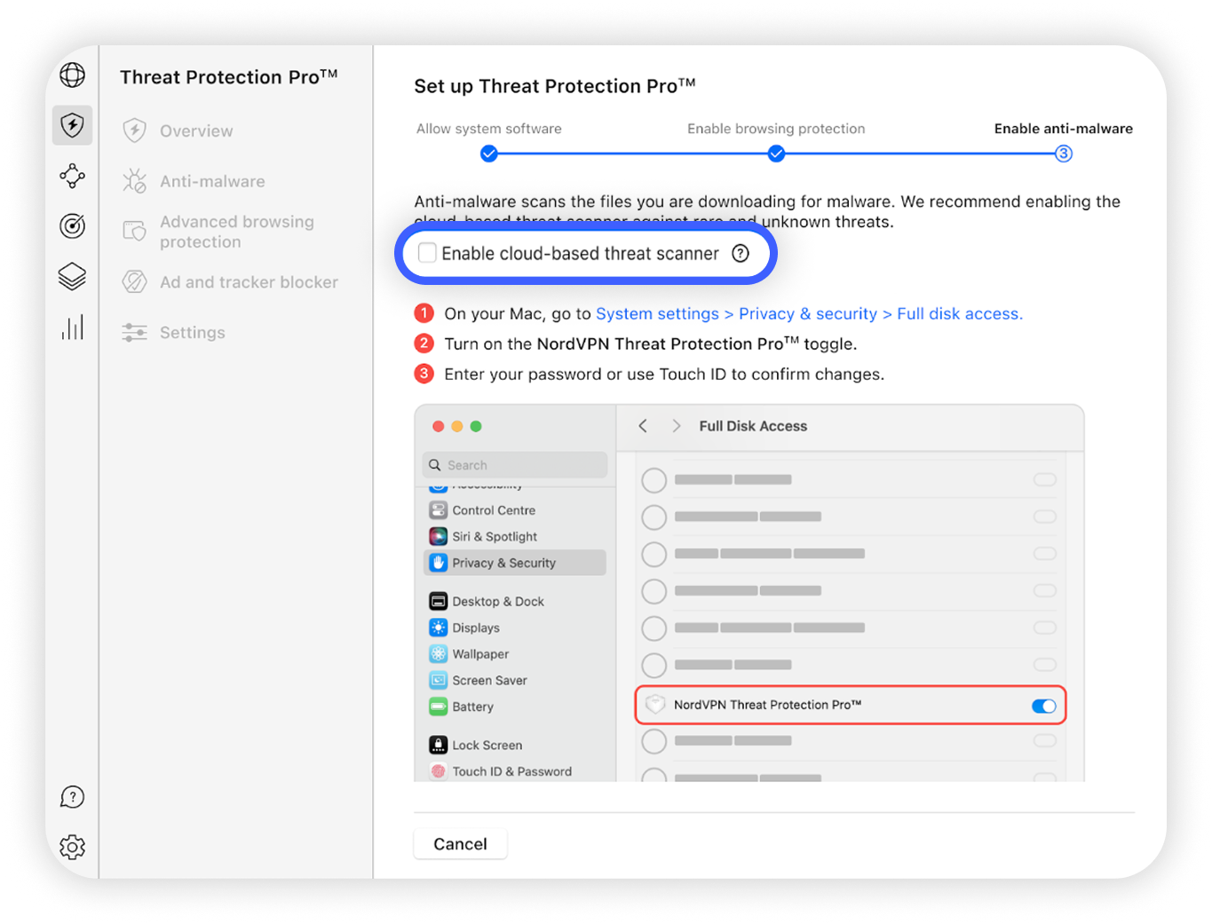 Enabling Threat Protection Pro™ on macOS – Live Chat, VPN Setup, Troubleshooting | NordVPN ...